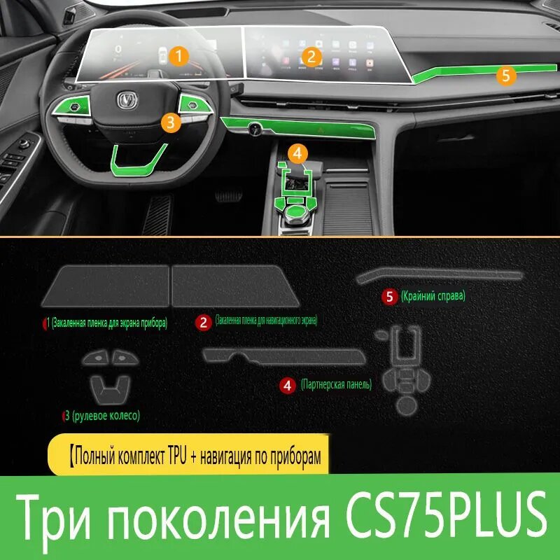 Changan CS75 PLUS 2023-2025 защитная пленка тонировочная для автомобиля 1 комплект