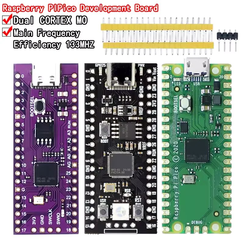 Raspberry Pi Pico RP2040 Lite Black 16M — фото 1