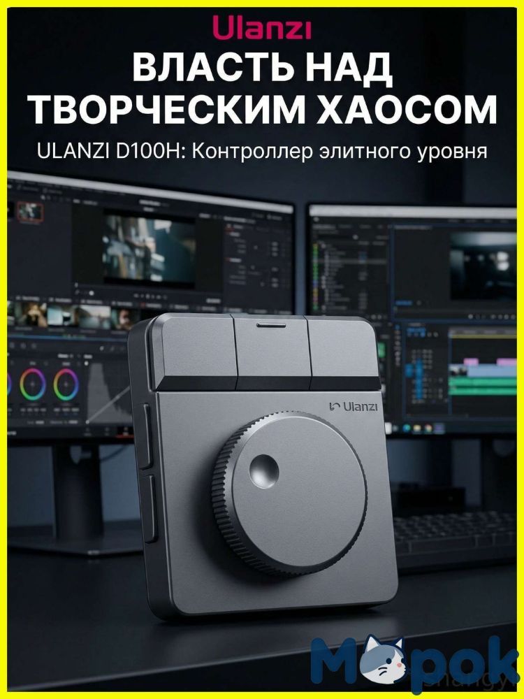 Беспроводной контроллер для видеомонтажа Ulanzi D100H Dial с алюминиевым колесом и тактильным откликом