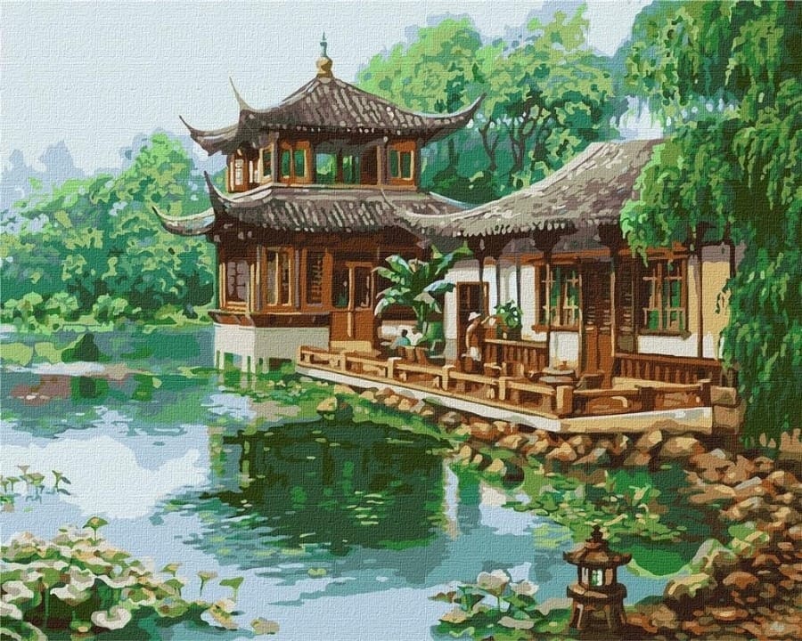 Набор для рисования, росписи Ideyka Рисование по номерам "Китайский дом", 40x50 см