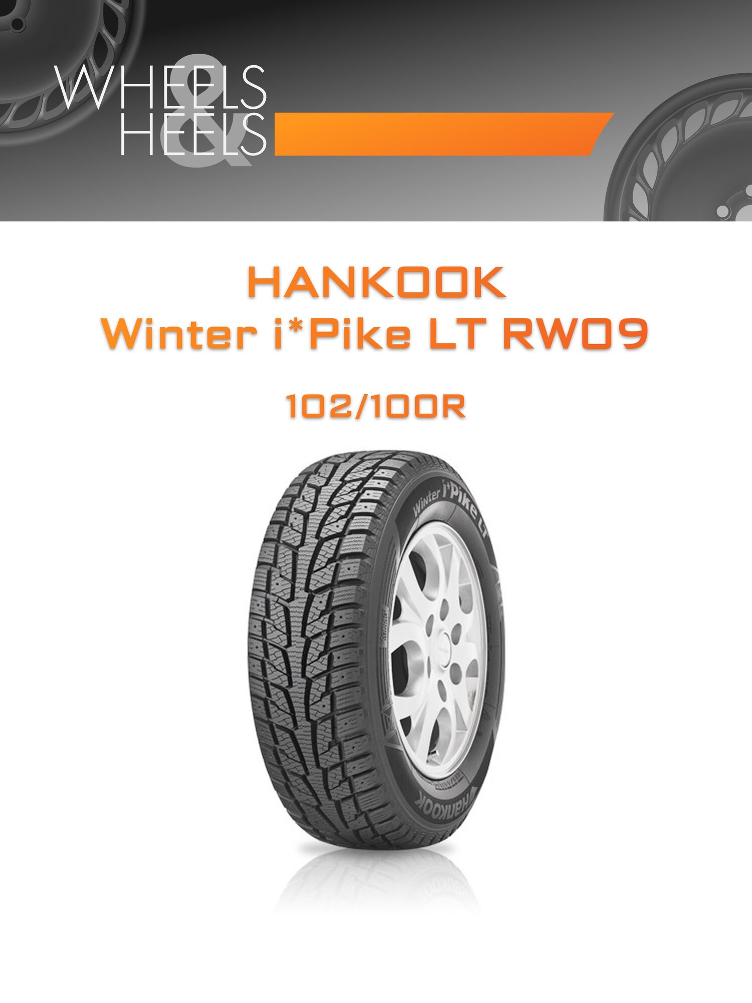 Шина автомобильная HANKOOK Winter i*Pike LT RW09 185/0 R14C 102/100R WINTER Ш, зимняя, универсальная