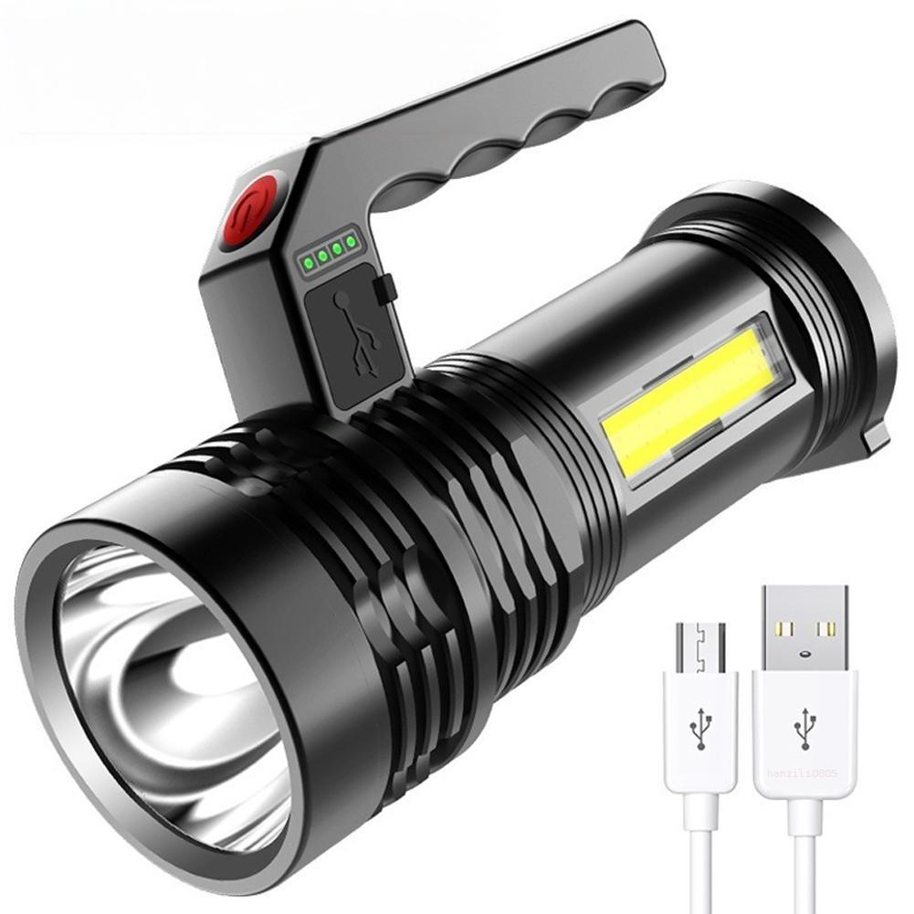 Светодиодный фонарик COB с боковой подсветкой, многофункциональный фонарик с USB-зарядкой для дома