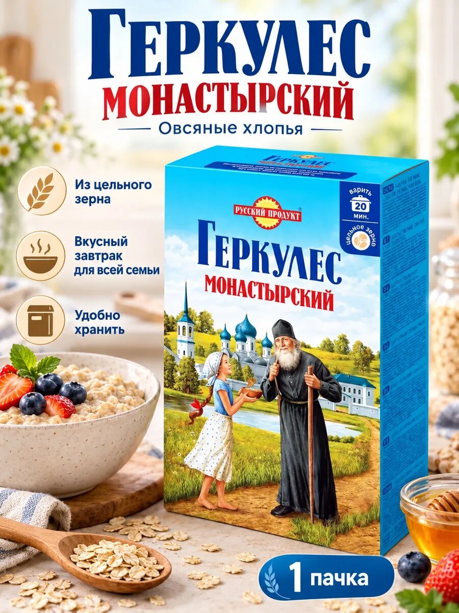 Геркулес 1 пачка 500 грамм Монастырский