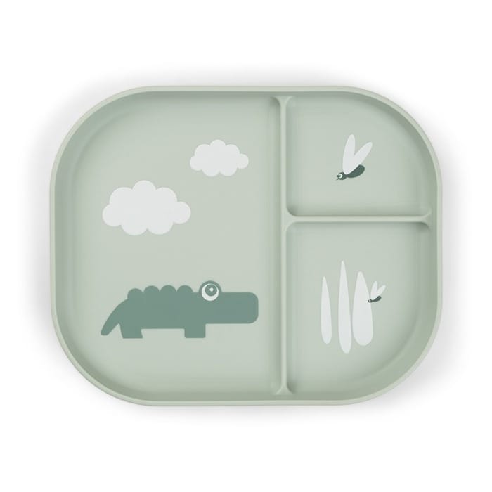 Тарелка Done By Deer Foodie Croco, зеленый, 22х18 см