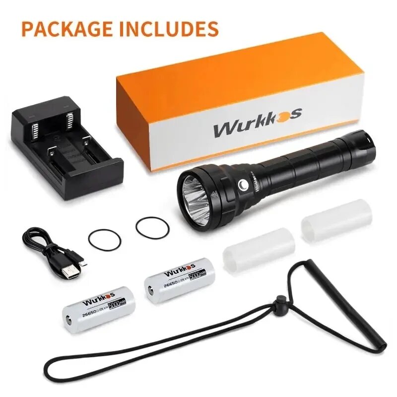 Wurkkos DL40 Фонарик для дайвинга 5000LM