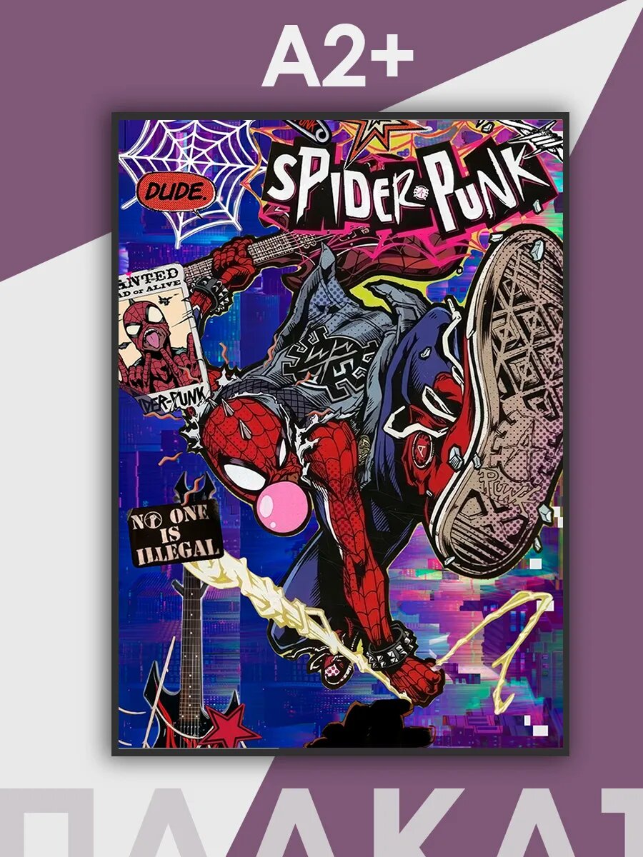 Постер А2 на стену spider punk
