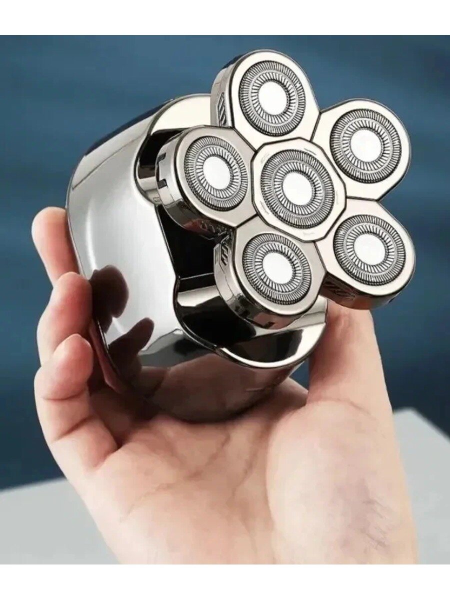 Электробритва Good XPower Pro Skull Shaver Silver Professional для бритья головы и лица, 6 в 1, с дисплеем и индикацией