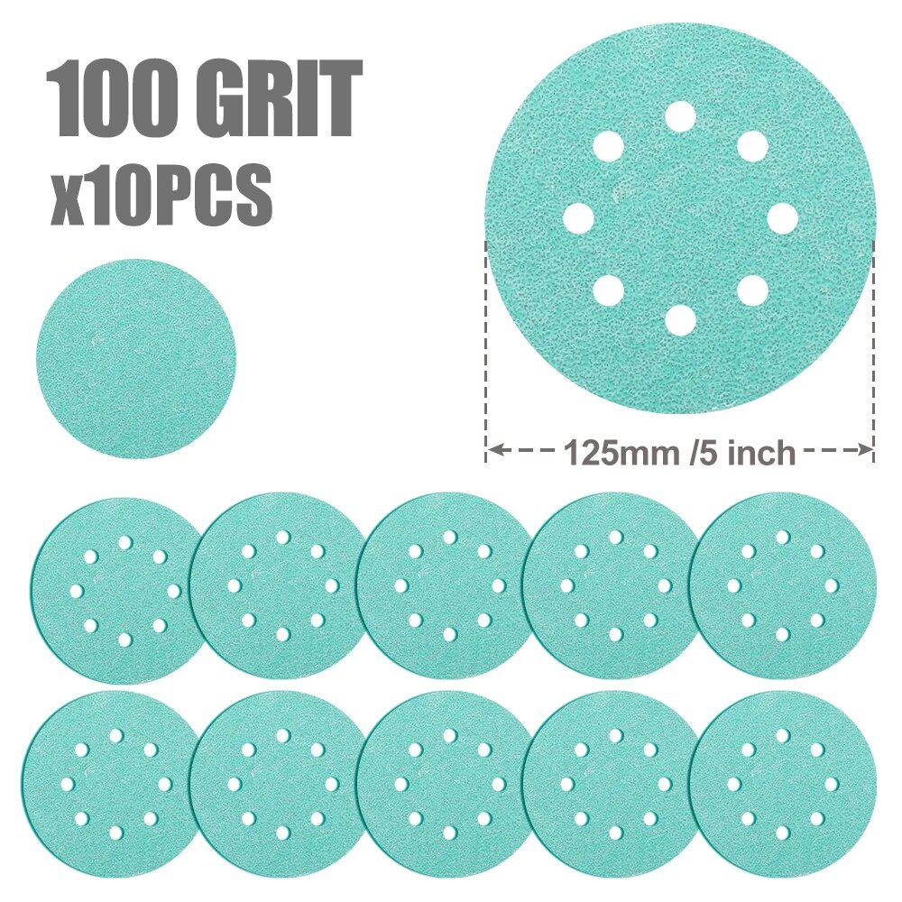 Шлифовальные диски XCAN 5 дюймов, 60-1000 зернистости, 8 отверстий 100Grit 10pcs