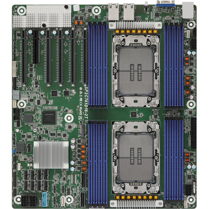 Серверная материнская плата ASRock SP2C741D16-2T, 2 × LGA4677, Intel C741, 16 слотов DDR5, EEB 90-SXGCW0-A0UAYF