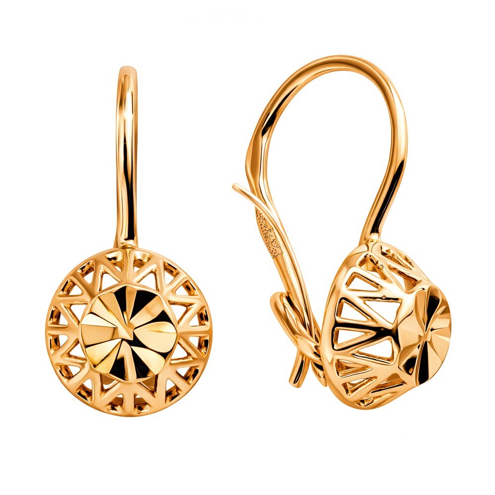 Серьги 585GOLD, красное золото, 585 проба