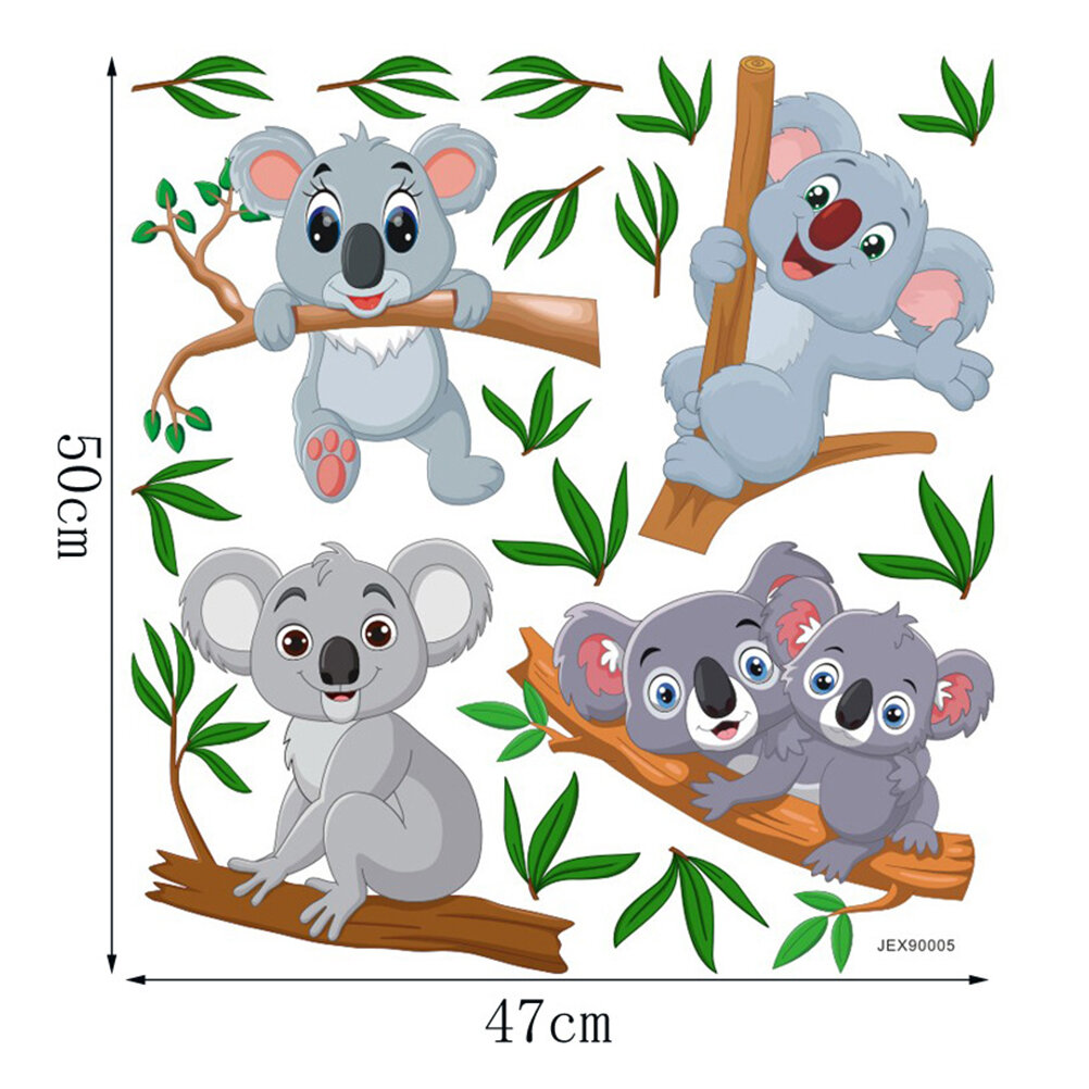 Обои PVC С Самоклейкой В Forme Листьев И Ветвей Коала 1 Лист 47x50 Cm