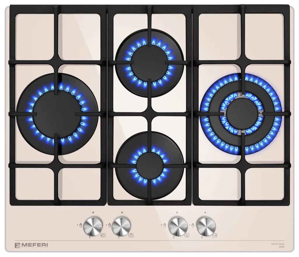 Варочная панель MEFERI MGH604BG GLASS RETRO, бежевая