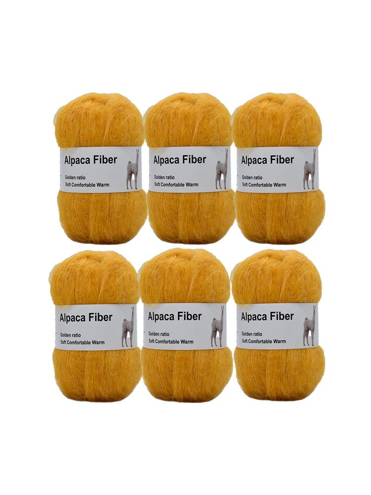 6 Мотков пряжи Alpaca Chunky (300 г/2280 м) Сверхмягкая и прочная объемная пряжа для вязания крючком одеял своими руками шарфов, игла 1.0-1.5 мм