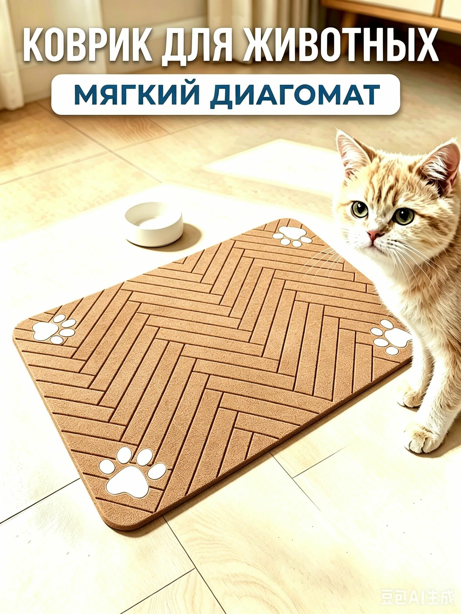 Коврик для миски для домашних животных, впитывающий влагу и противоскользящий, для собак и кошек,