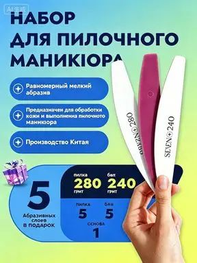 SERENO / Стартовый набор для пилочного маникюра (5/5/1)