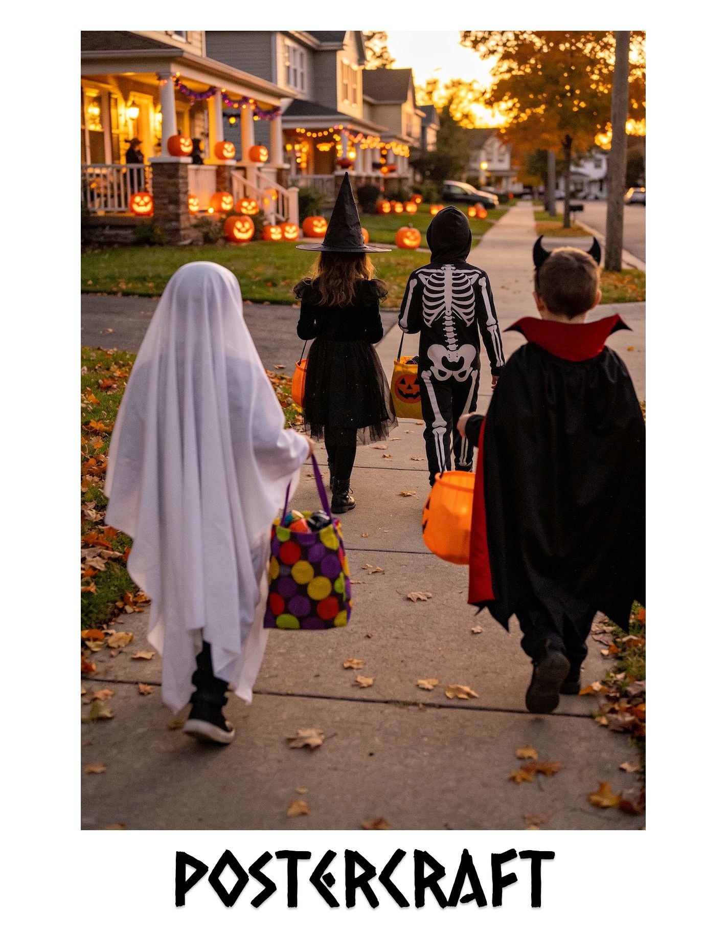Постер "Хэллоуин" (Halloween, Привидения, Сладости, Тыквы), А3, глянцевый, 42х29.7см