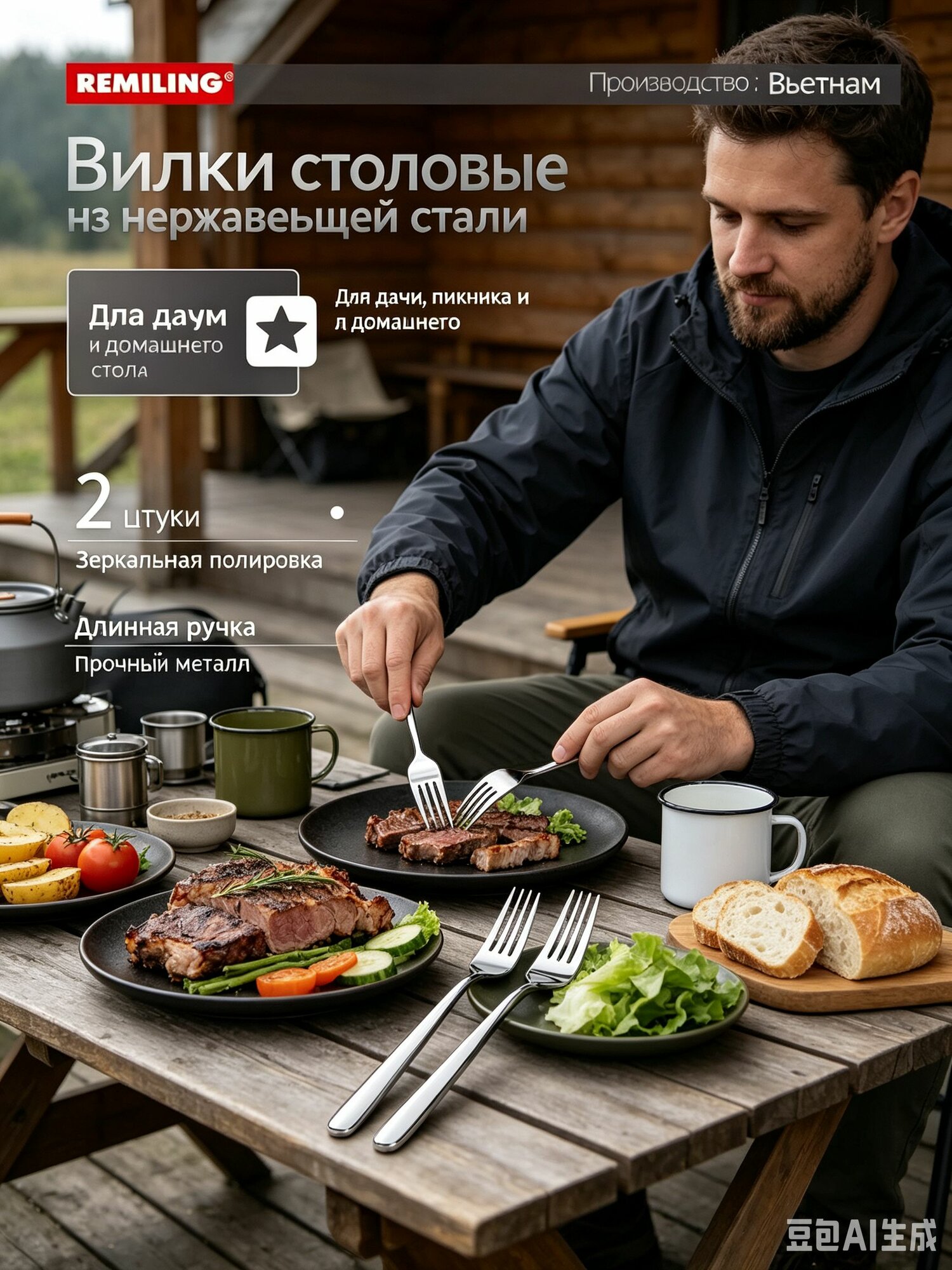Вилка для салата Столовые приборы 2 предм. серебристый