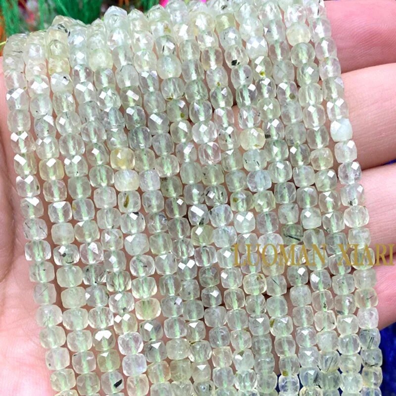Синий лунный камень бусины LUOMAN XIARI 4-5 мм 4-5mm 80-82pcs, Prehnite