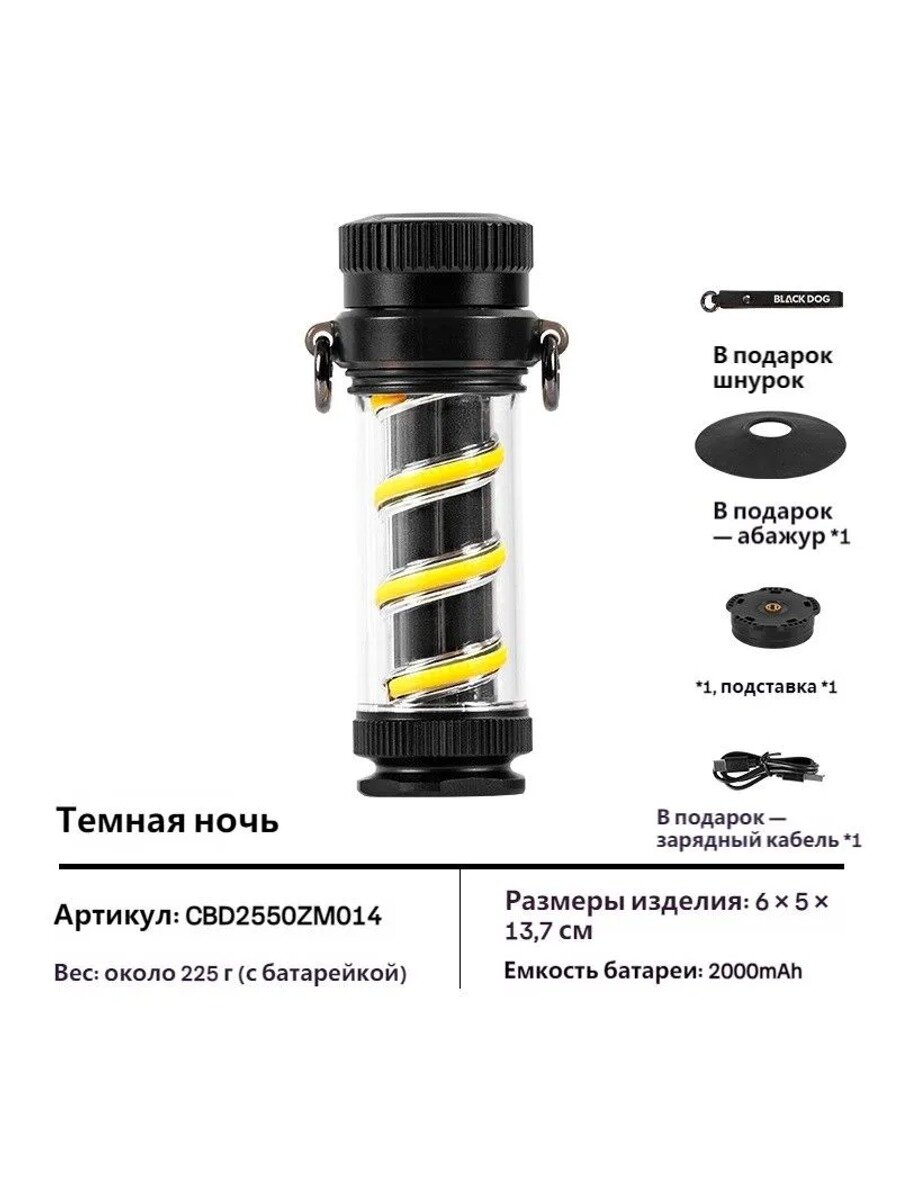 Фонарь-прожектор кемпинговый, 340 лм, 4 режима, IP44, 6x5x13.7