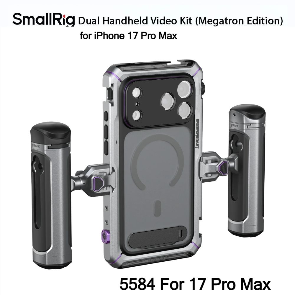 SmallRig Двойной портативный видеокомплект для iPhone 17 Pro Max Megatron Edition с поворотной ручкой-5584