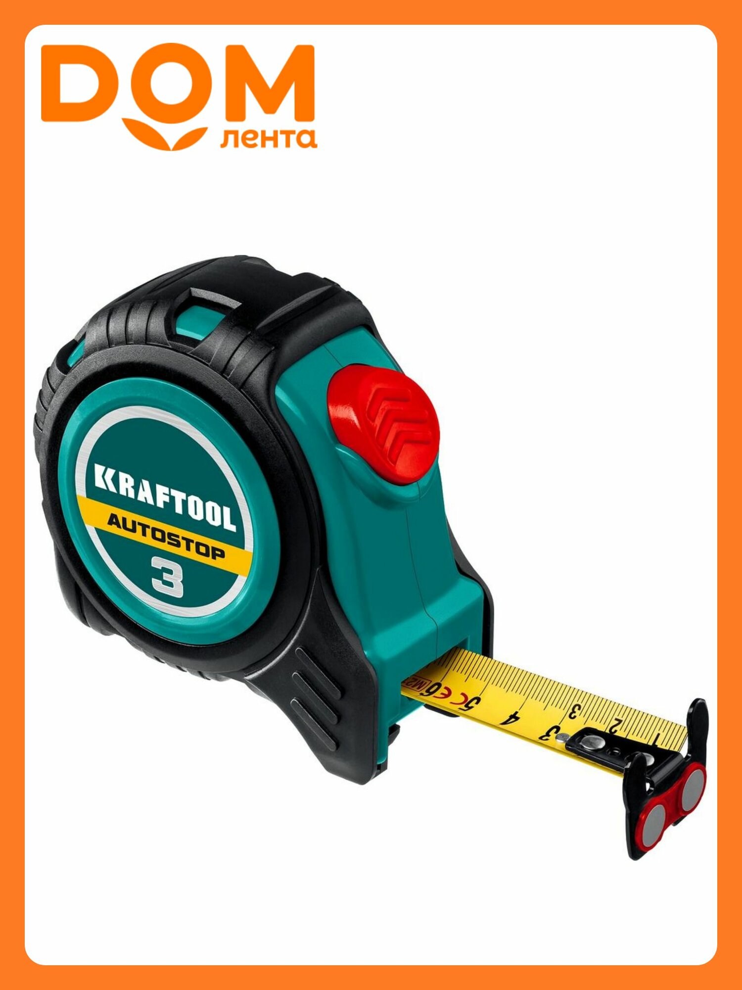 Рулетка с автостопом KRAFTOOL 3 м х 16 мм