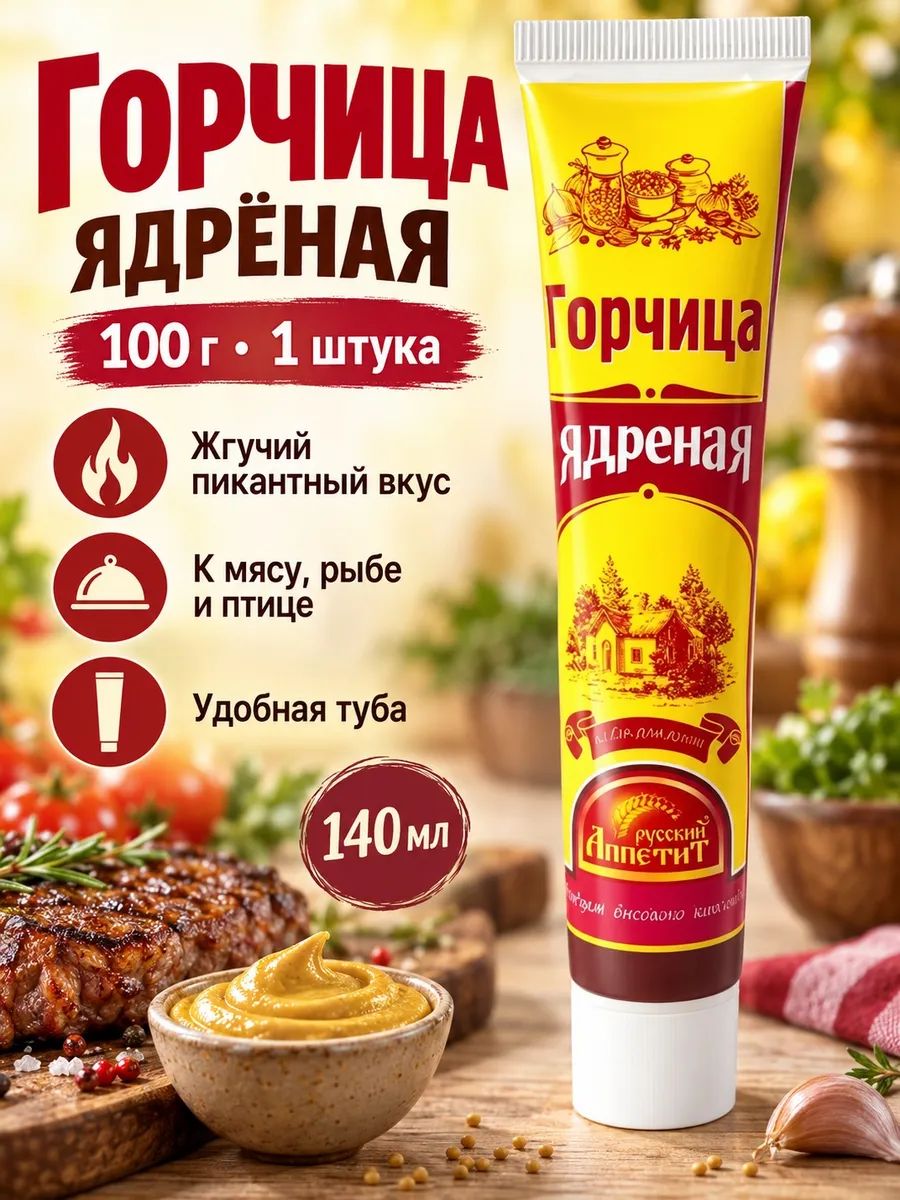 Горчица ядрёная 100 грамм 1 штука