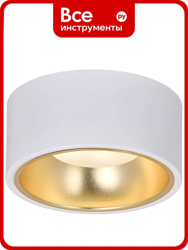 Накладной потолочный светильник IEK Lighting 4017 под лампу gx53 белый/золото LT-UPB0-4017-GX53-1-K55