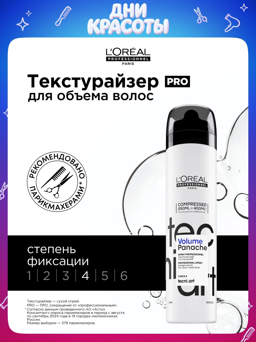 L'Oreal Professionnel Профессиональный текстурайзер для объема волос Tecni.Art Volume Panache с пудровой текстурой, 250 мл