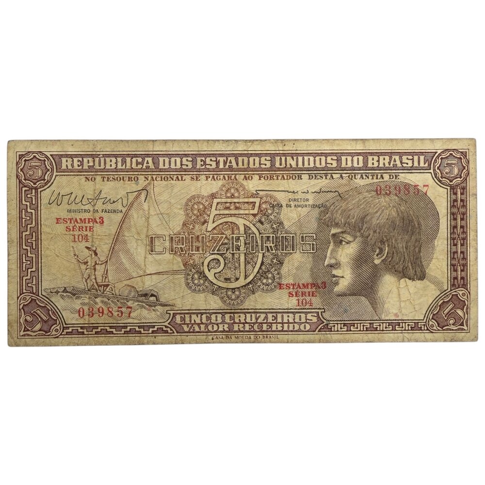 Бразилия 5 крузейро 1962 г. (Подпись W.M. Salles, R.F. Nunes) (Серия 104)