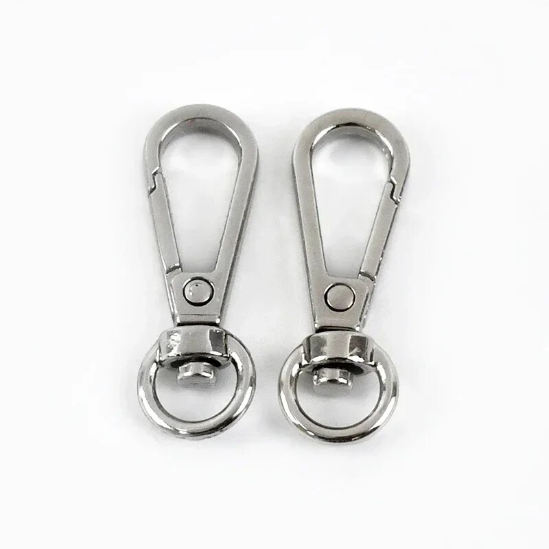 Металлические пряжки-карабины Meetee 8 мм Серый, 8x38mm-30Pcs, Silver