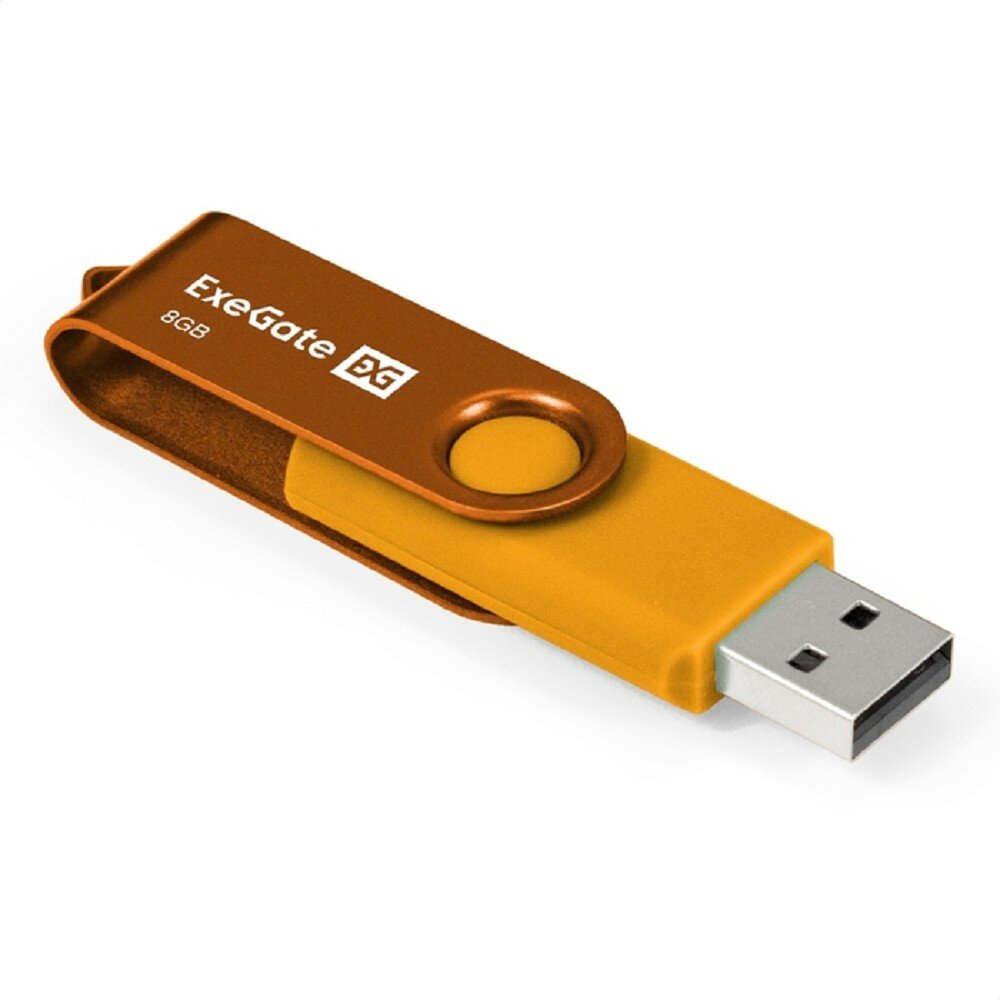 EXEGATE Носитель информации EX302037RUS USB - флеш накопитель Jet 8GB жёлтый USB2.0, 480Mbps, пластик металл