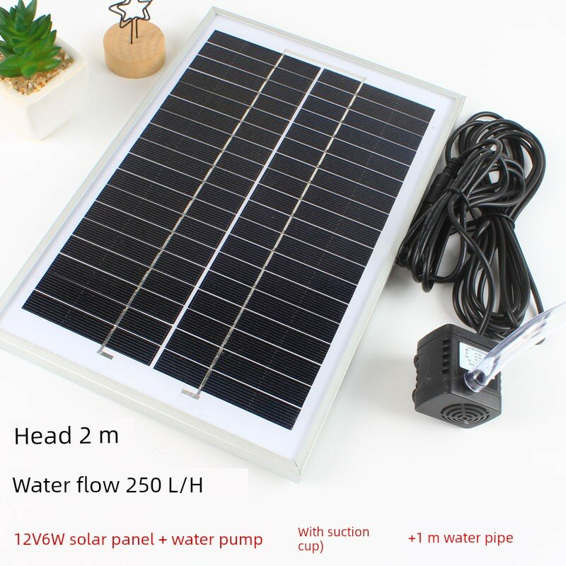 12V 6W Solarnyy Panel s Pogruznym Nasosom i Priyemnymi Kryl'yami + 1m Shlanya dlya Ryb'ego Akvariuma