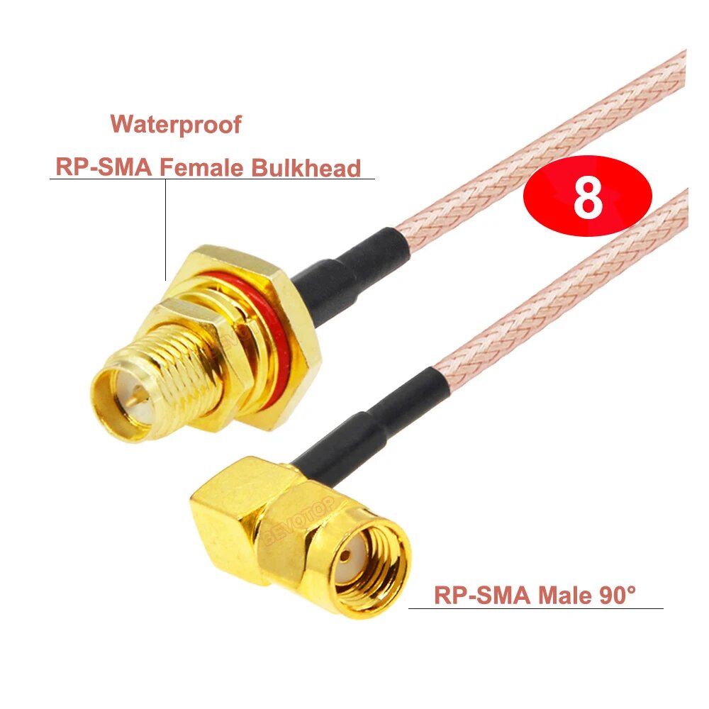 BEVOTOP RG316 SMA-RP-SMA кабель RPSMA F to RP M90 50CM