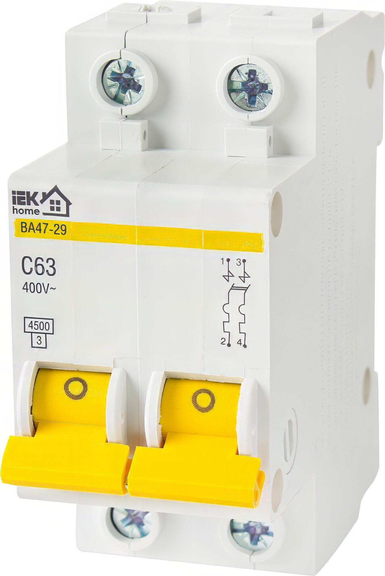 Автоматический выключатель IEK Home ВА47-29 1P N C63 А 4.5 кА