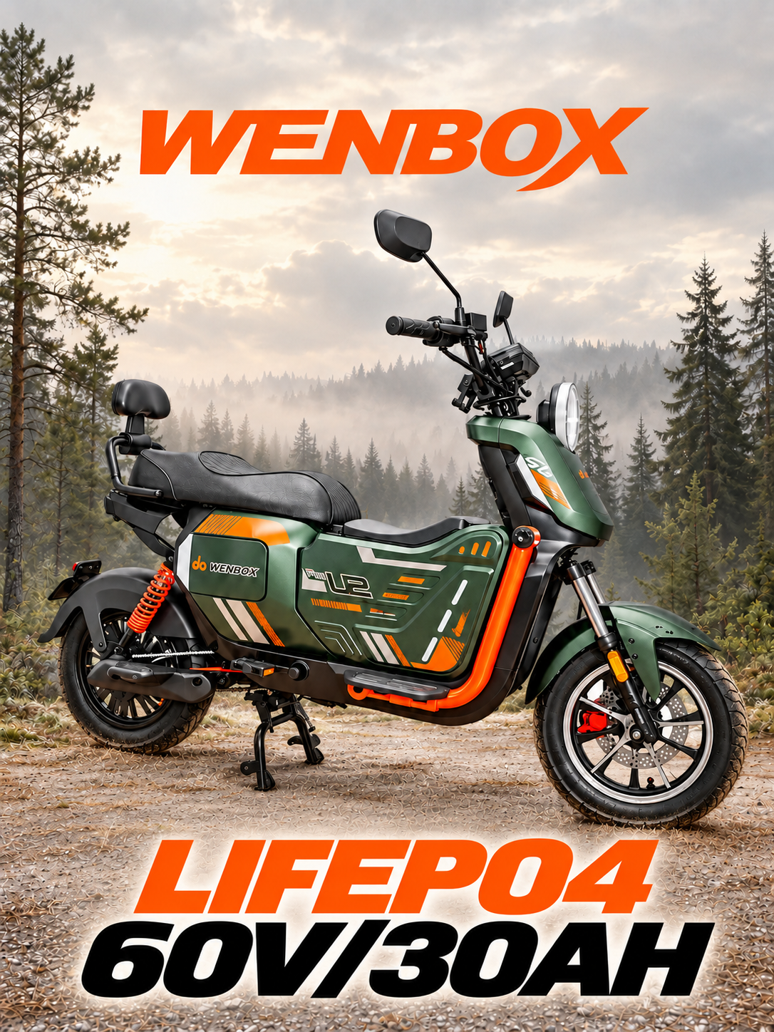 Скутер Wenbox U2 PRO для взрослых, АКБ 30 А·ч, дисковые гидравлические тормоза — комфортные поездки каждый день