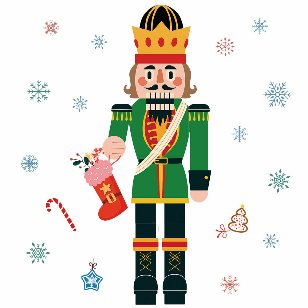 1 Лист Наклеек На Стекло В Forme Щипцов С Рисунком Щипцов Длинной 90x32Cm Для Christmas Party