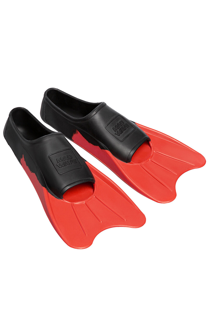 Ласты MAD WAVE Aqua Blade short, с закрытой пяткой, короткие, цвет красный, размер 36-37