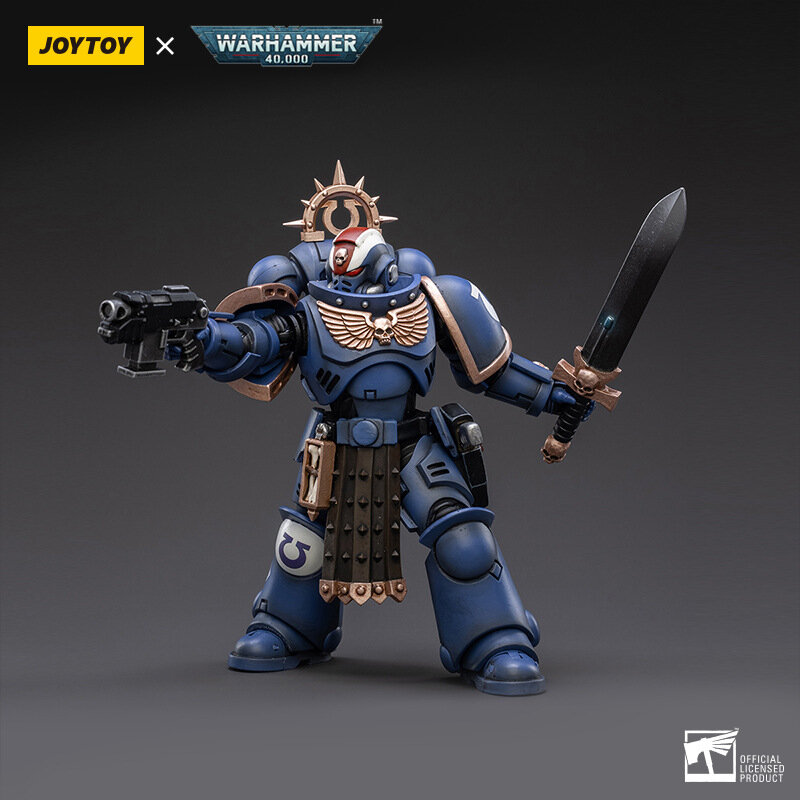 Фигурка Darksource Warhammer Ультрамаринов, знаменосец, ветеран, командир роты Вегенер, шарнирная, креативная модель