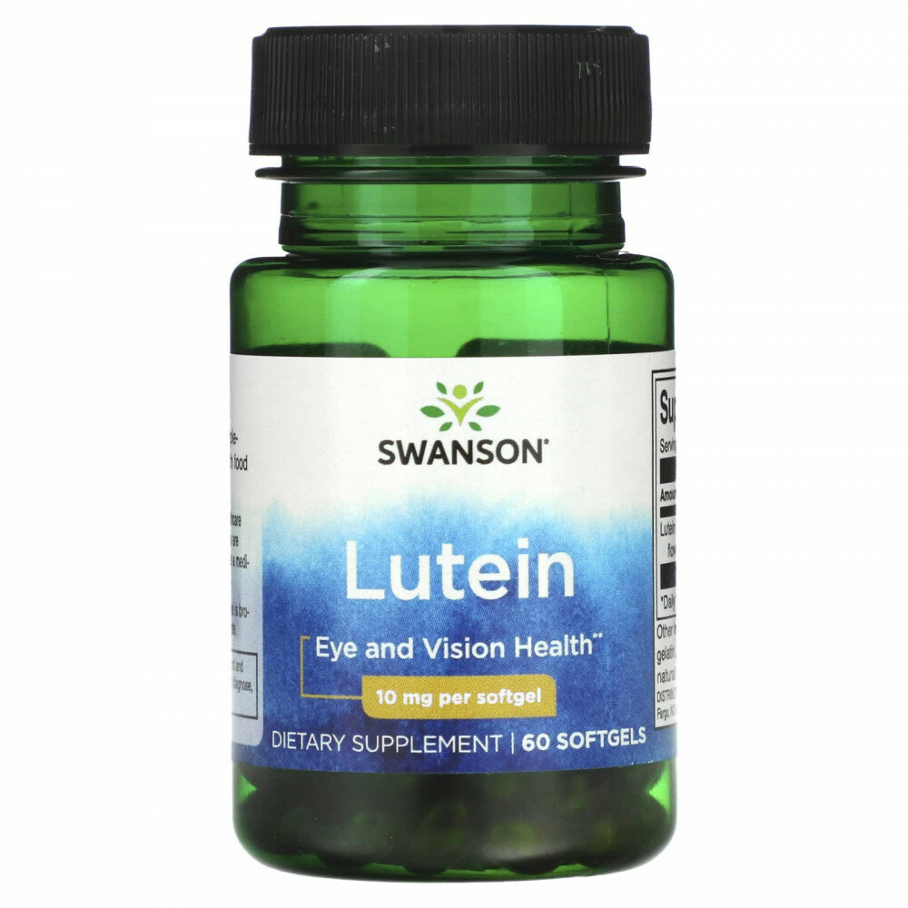 Swanson Lutein, лютеин, 10 мг, 60 таблеток из США