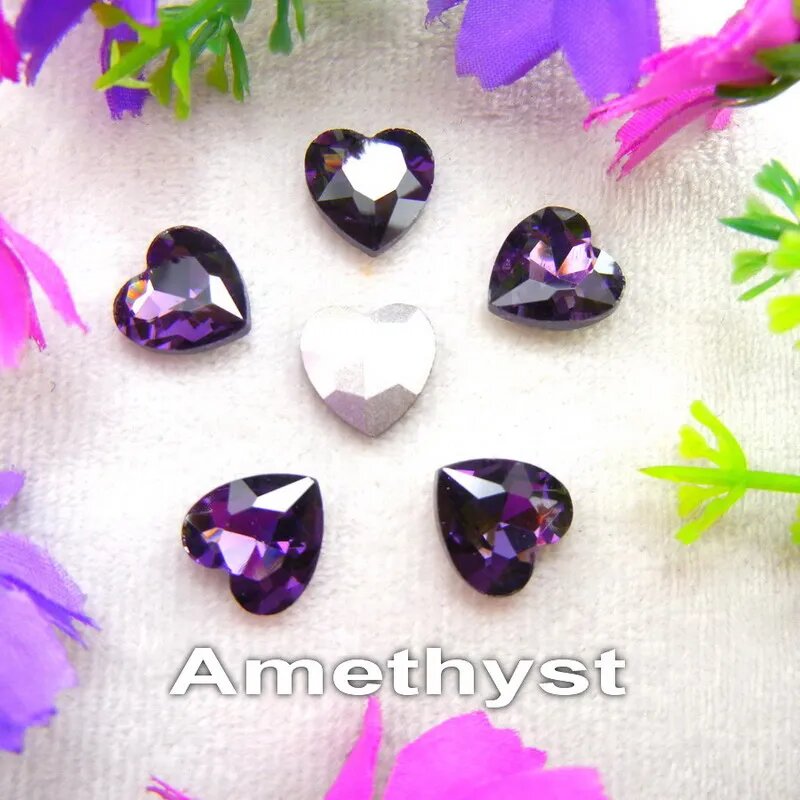 Кристаллы SNCRYSTAL сердцевидной формы A13 Amethyst
