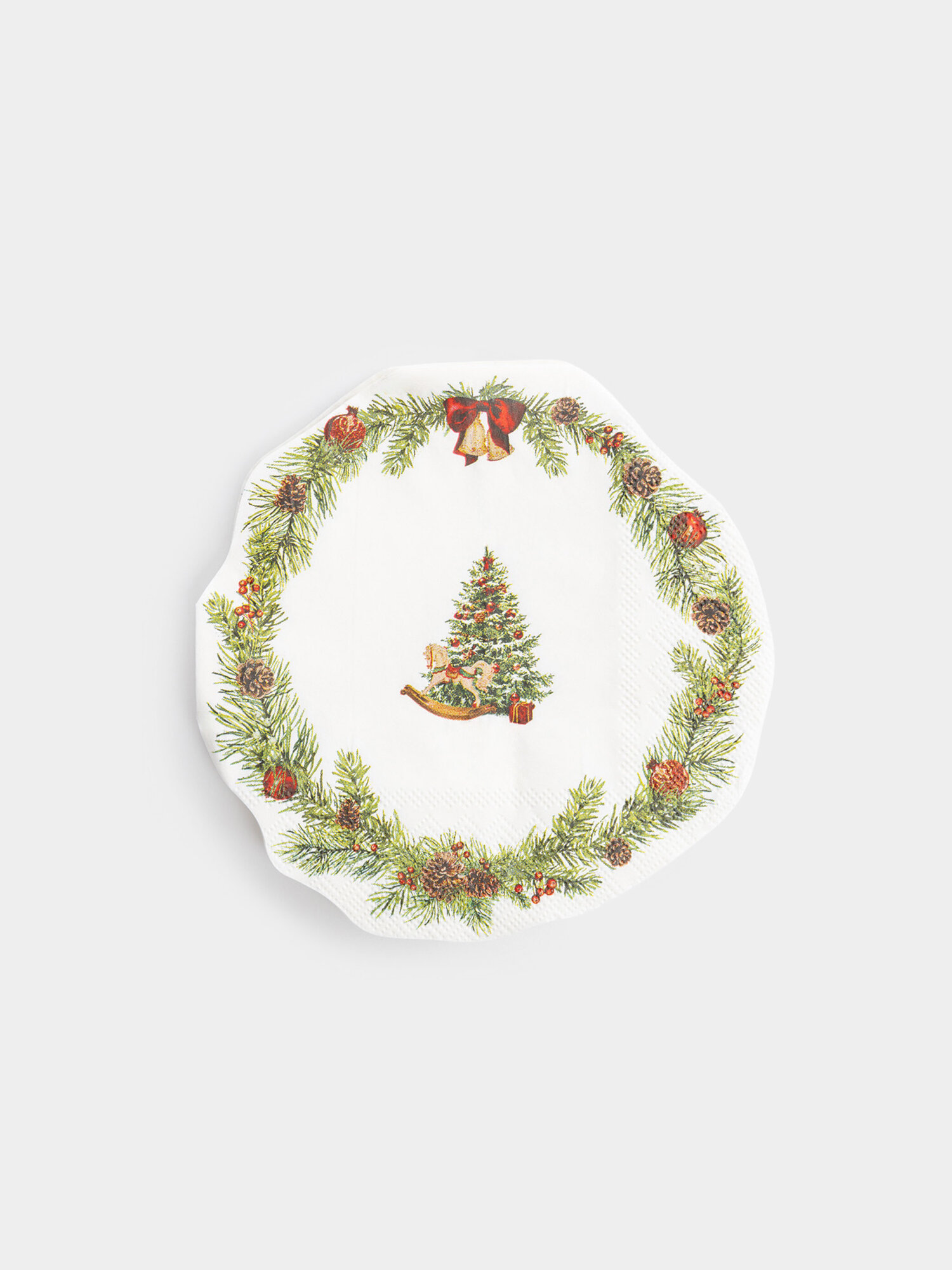 Салфетки бумажные, 30х30 см, 20 шт, фигурные, белые, Новогодняя елка, Christmas miracle classic, Kuchenland