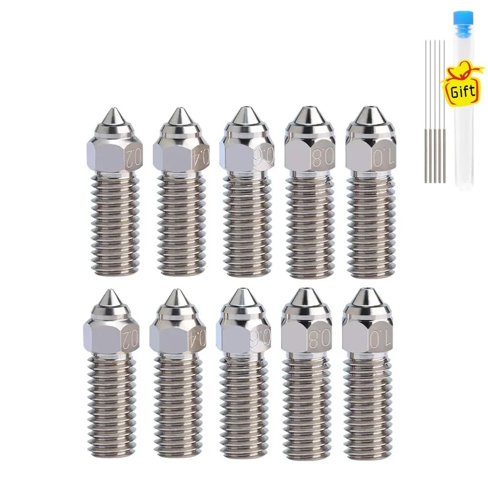 Форсунки Creality Ender 3 V3 KE K1/K1 Max 0.4/0.6/0.8 мм 0,2 мм, 10pc Copper Plated