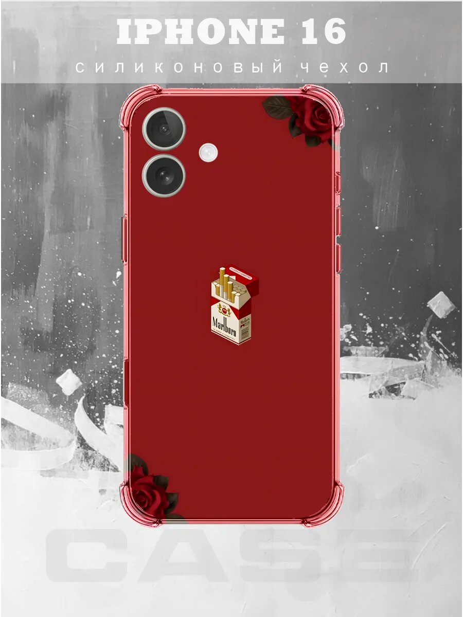 Чехол на IPHONE 16 с принтом мальборо