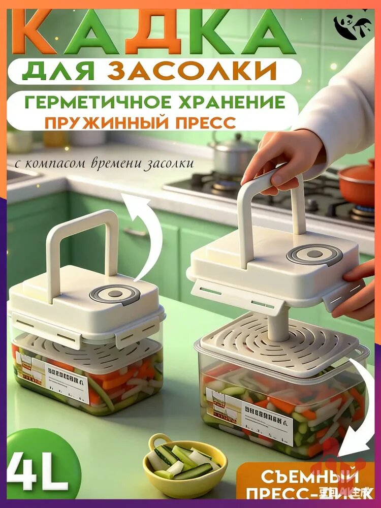 Кадка для засолки 4 л abs пластик, диаметр 23 см