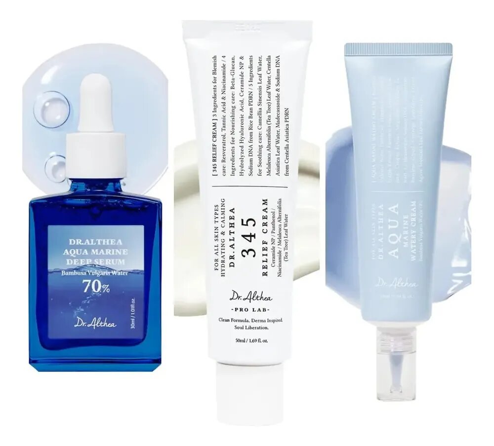 Dr.althea Aqua Marine &345 Триокрем + крем для облегчения + сыворотка /