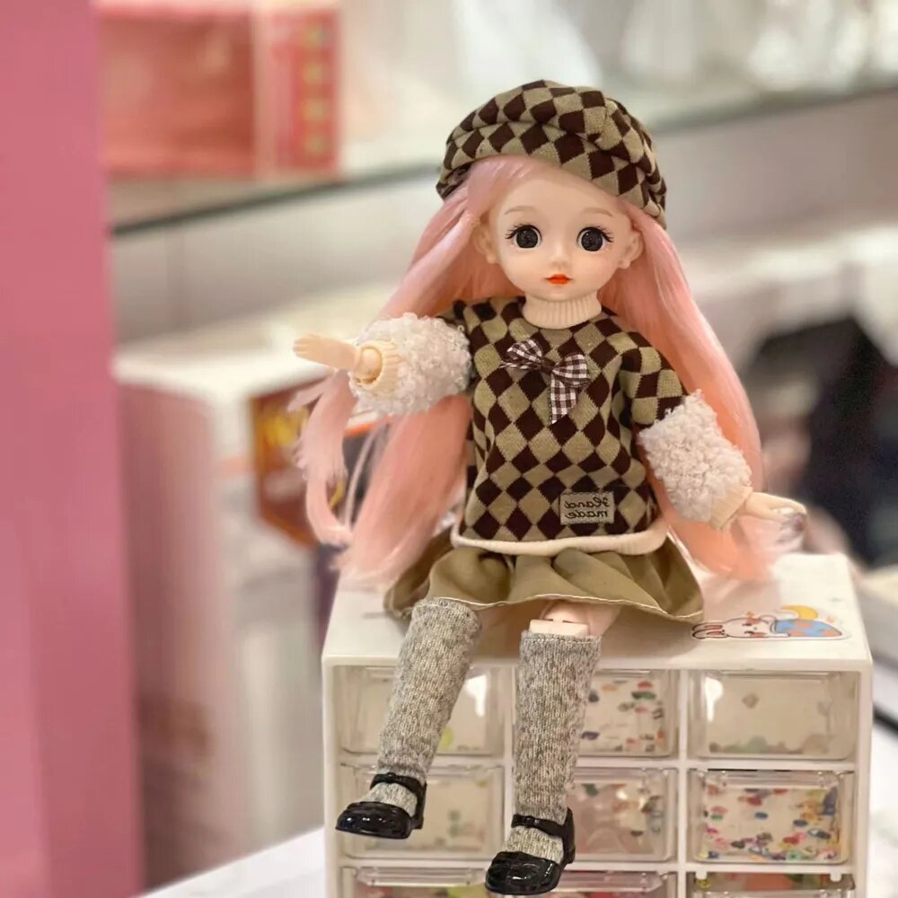Кукла шарнирная BJD для девочки 31 см, коллекционная, с длинными розовыми волосами, можно мыть и укладывать