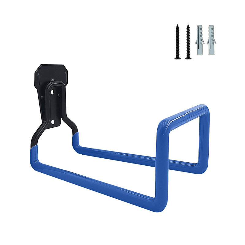 Держатель для садового шланга настенный металлический синий