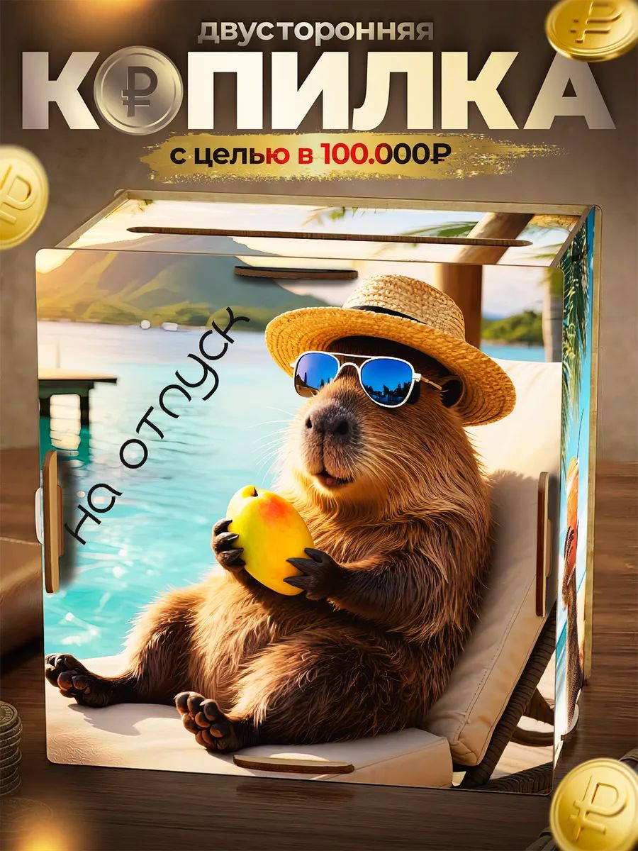 Копилка деревянная для денег на 100000 На отпуск