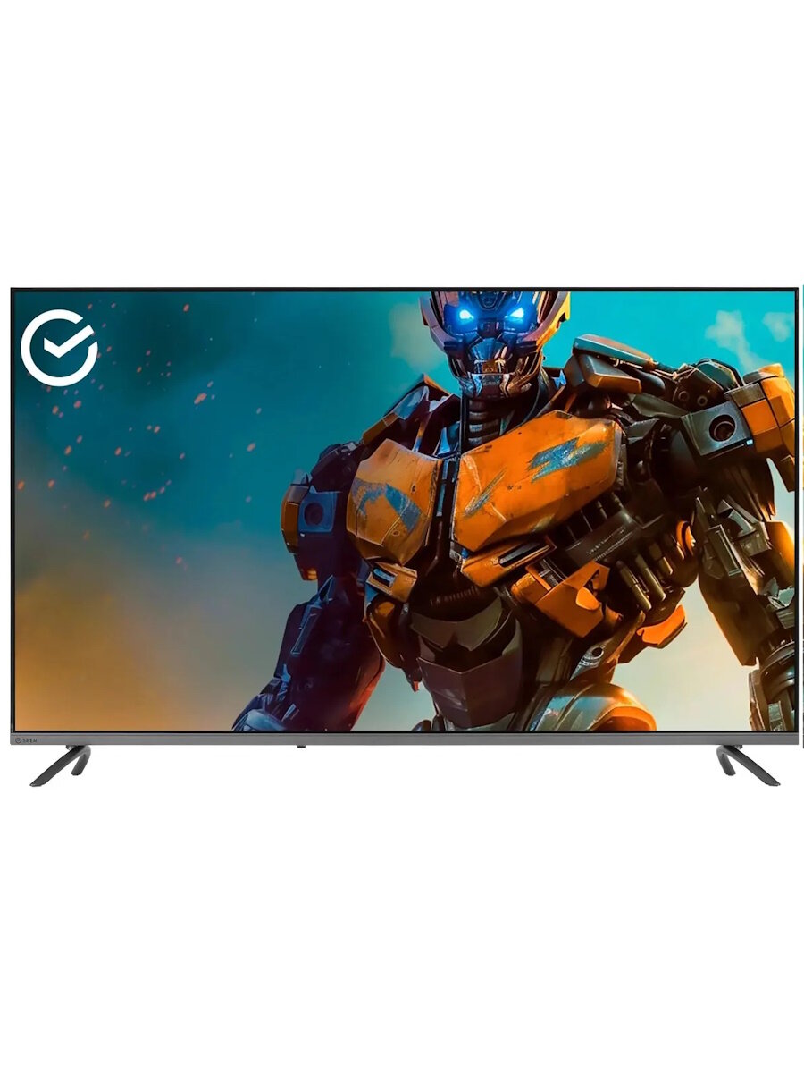 Телевизор Sber SDX-55UQ6000DGA, 55", 4K Ultra HD (3840 x 2160), 60Гц, Салют ТВ, темно-серый