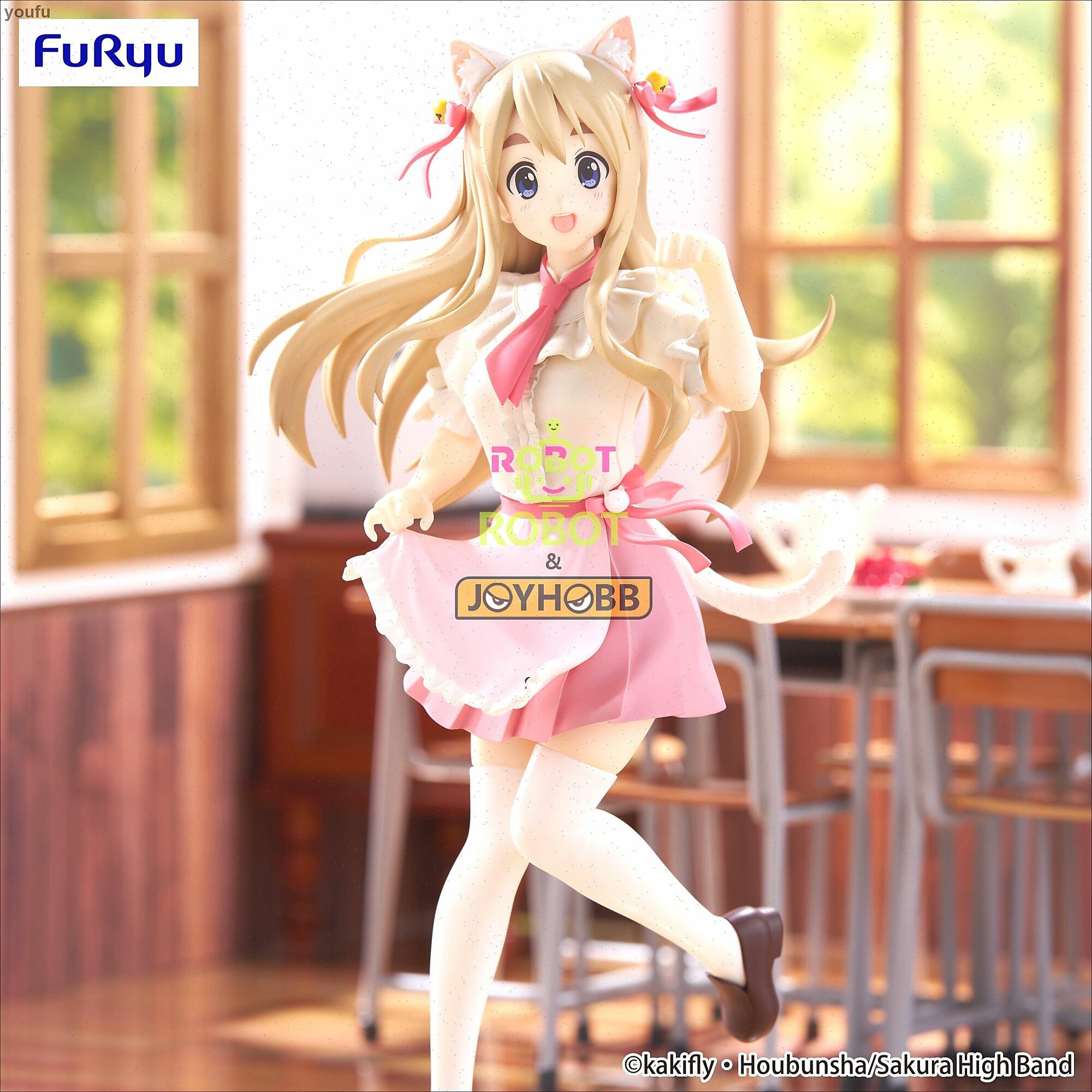 Бежевая японская призовая фигурка Тсумуги из аниме K-ON настольный декор пластик